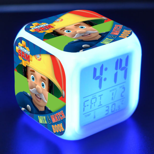 Fireman Sam 7 Colors Change Digital Alarm LED Clock | giftcartoon