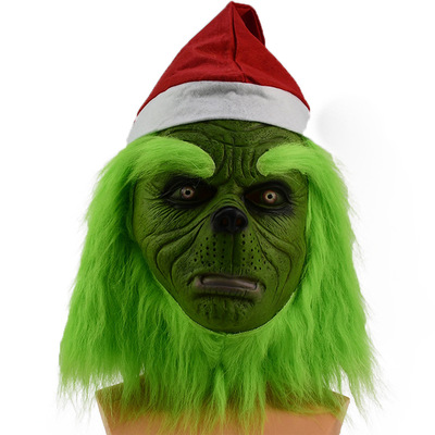 The Grinch Mask Helmet Latex Full Head Mask Cosplay Props - giftcartoon